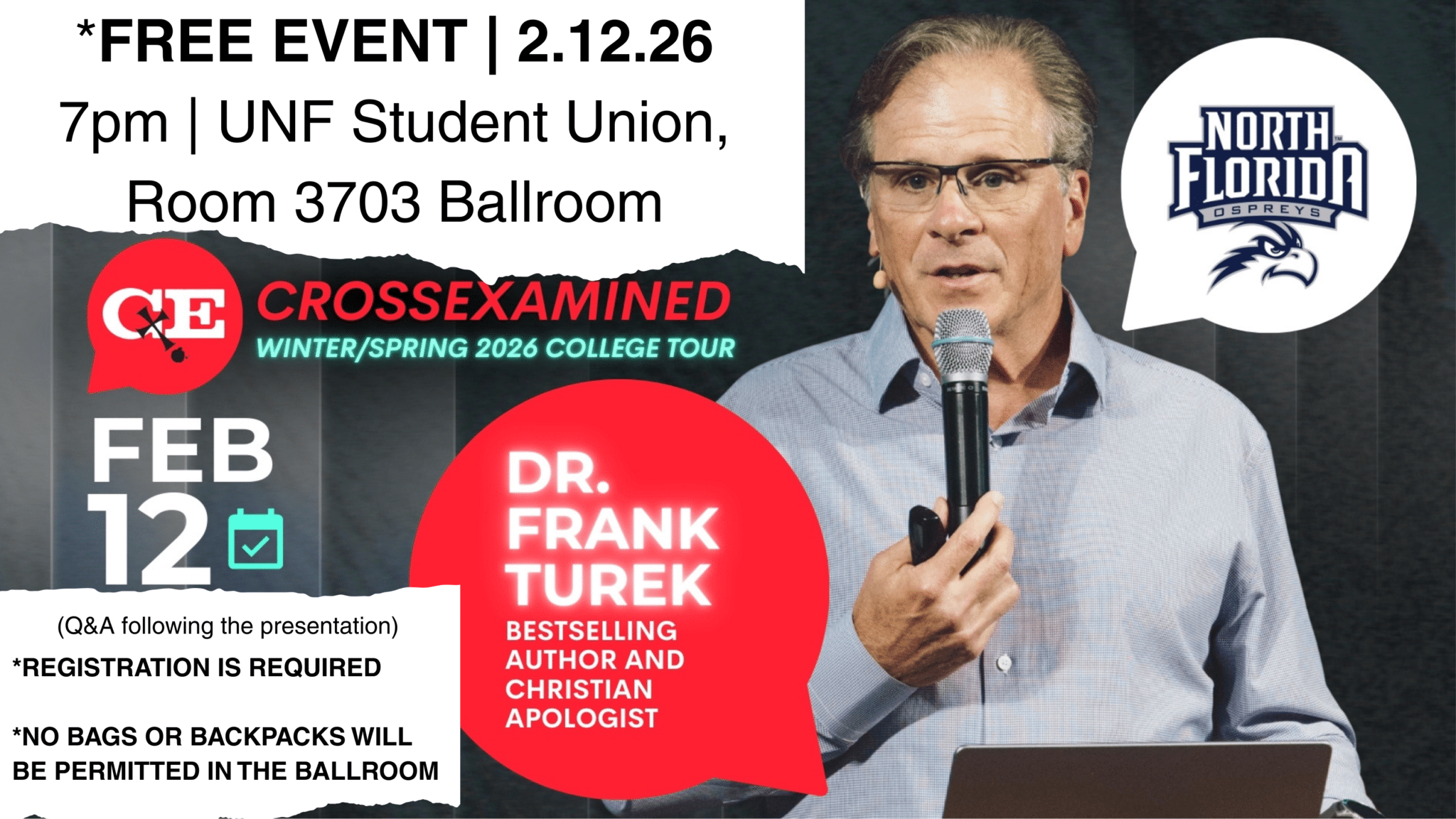 CROSS EXAMINED with Dr. Frank Turek – Winter/Spring 2026 College Tour ...